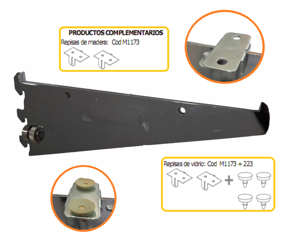 SOPORTE REPISA A RIEL NOVA – Comercial Osbo | Somos importadores y ...